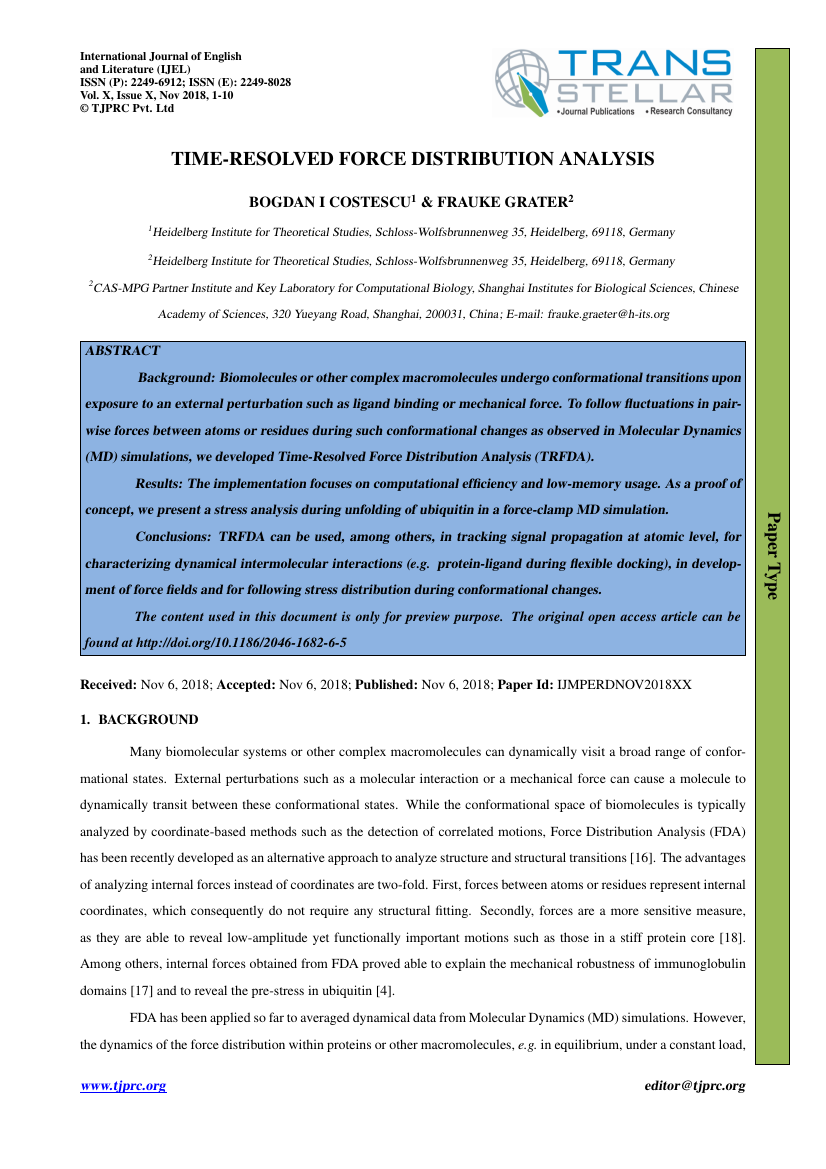 International Journal of English and Literature (IJEL) Template ...