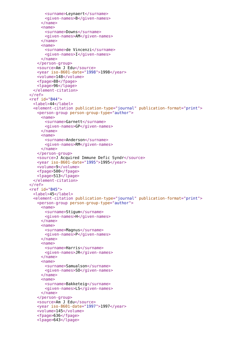 Journal archiving schema and tag libraries - Docx to JATS XML Template