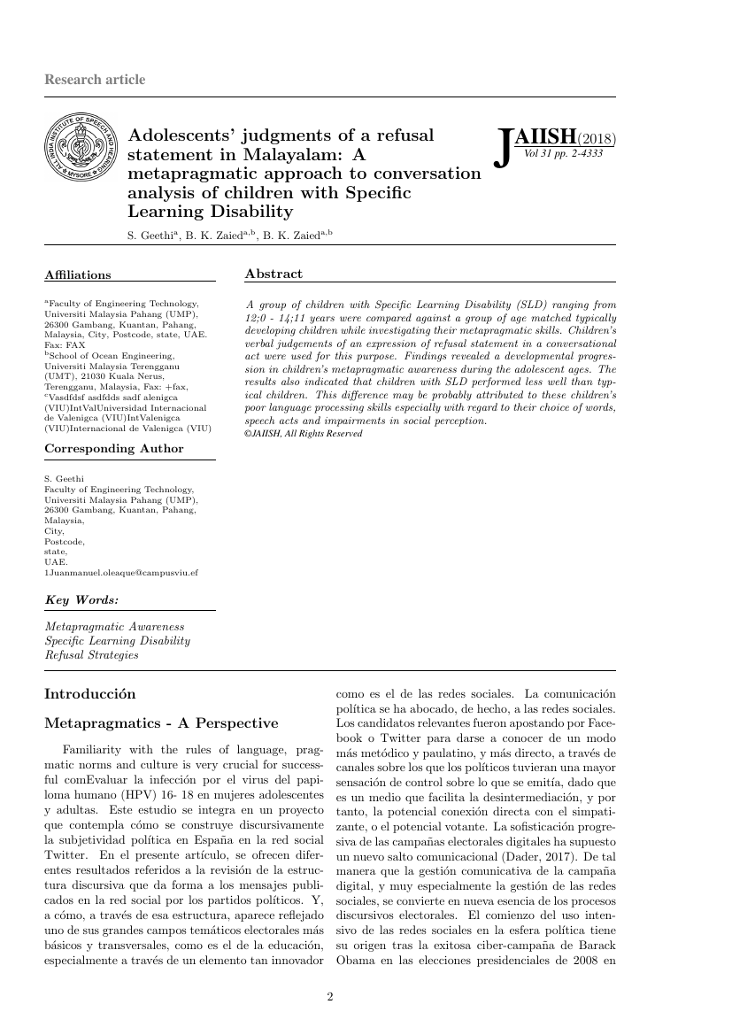Journal of All India Institute of Speech and Hearing (AIISH) Template ...