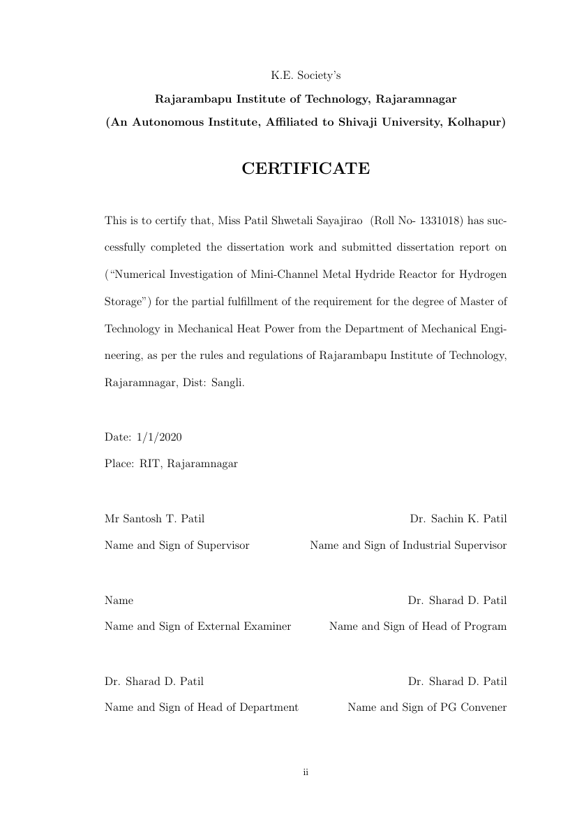 Thesis Template for RIT Template - K.E. Society's Rajarambapu Institute ...